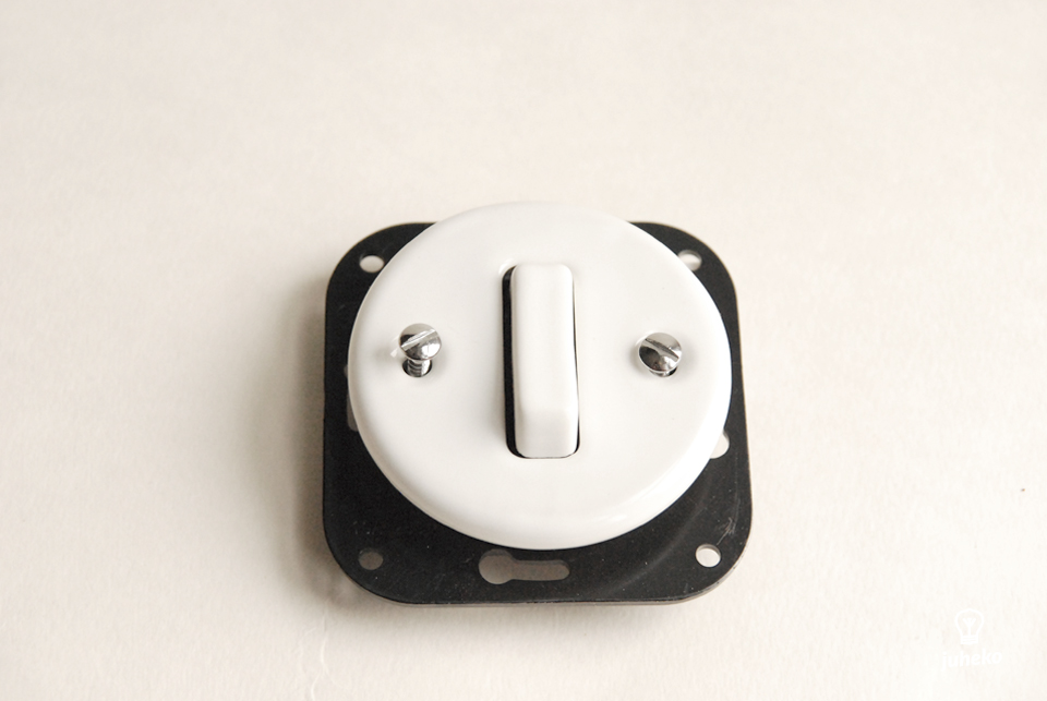 Porcelain flush-mounted two way rocker switch, white | Juheko -Textile ...