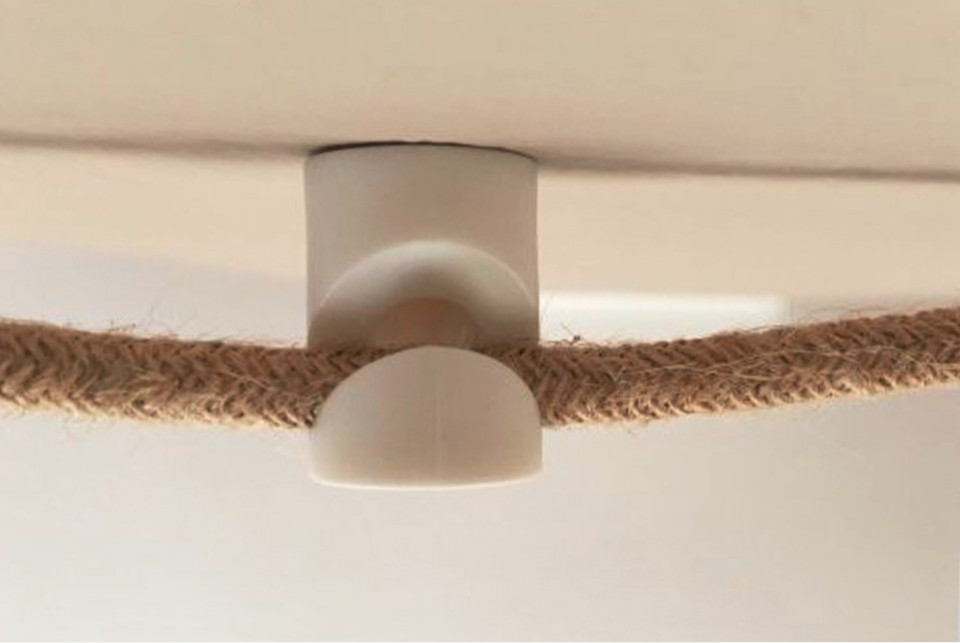 Cable wall fixing, bakelite, black|Juheko -Textile Cables and Lighting ...