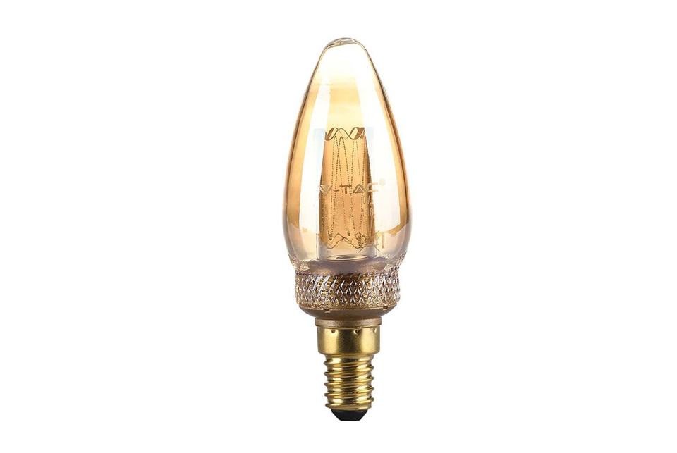 LED candle bulb E14 2W 65 lm, Amber Art|Juheko -Textile Cables and ...